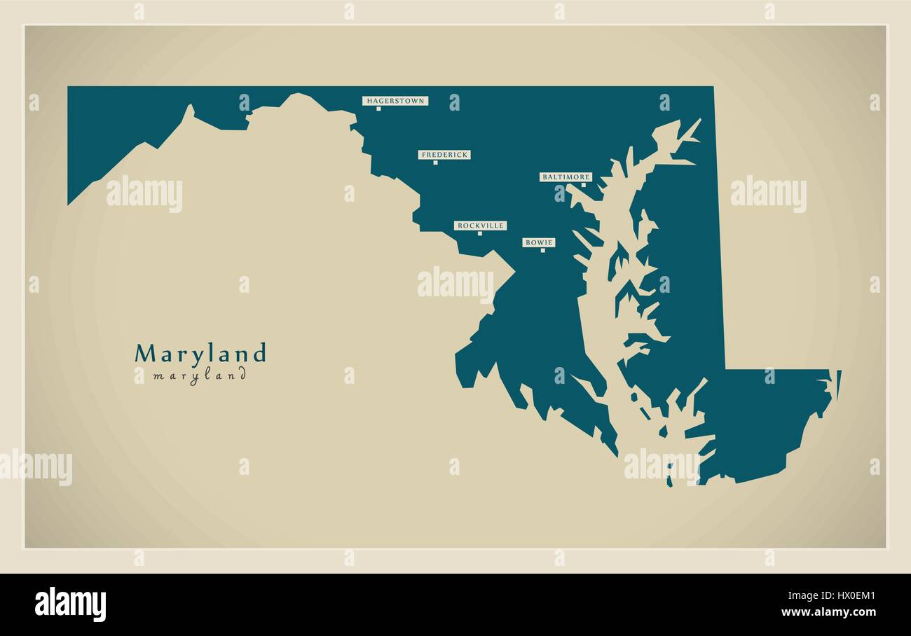 Province of maryland map hi-res stock photography and images - Alamy