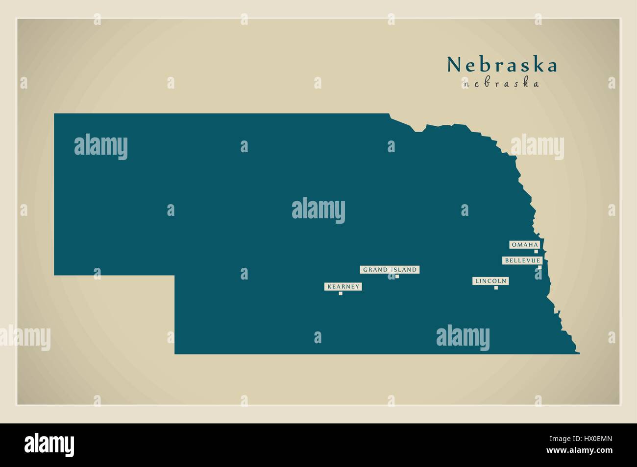 Nebraska Physical Features Map