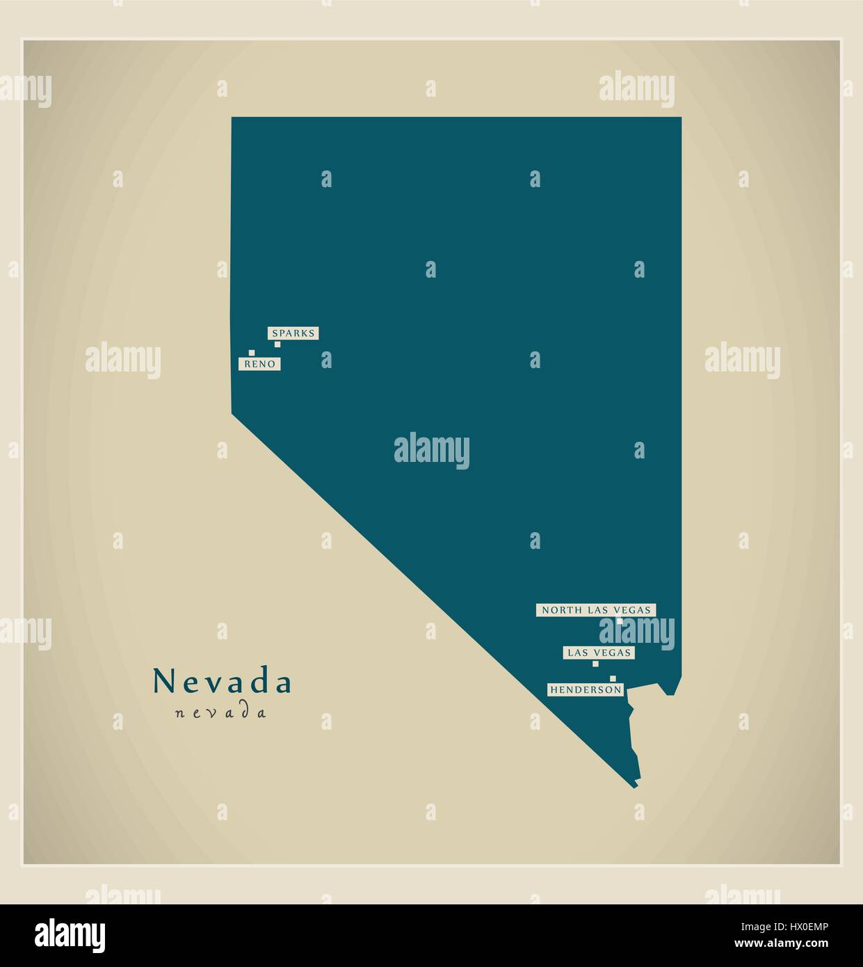 Modern Map - Nevada USA Stock Vector Image & Art - Alamy