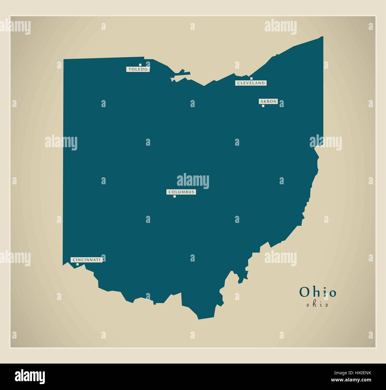 Modern Map - Ohio USA Stock Vector Image & Art - Alamy