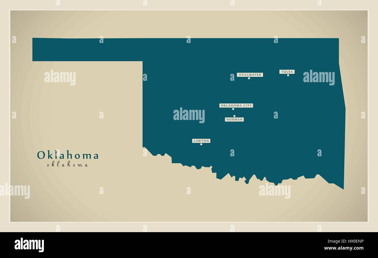 Modern Map - Oklahoma USA Stock Vector Image & Art - Alamy