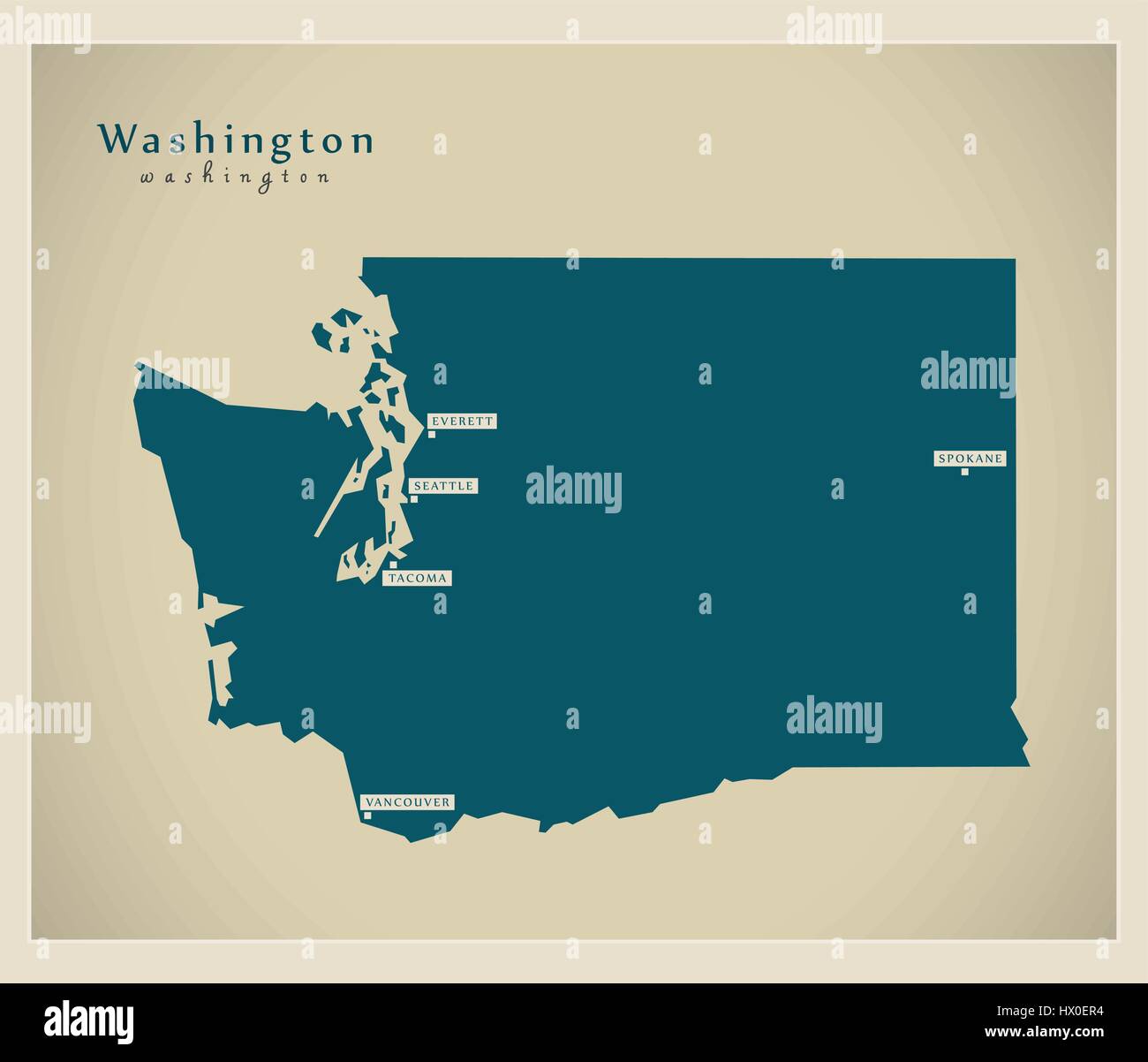 Washington maps Stock Vector Images - Alamy