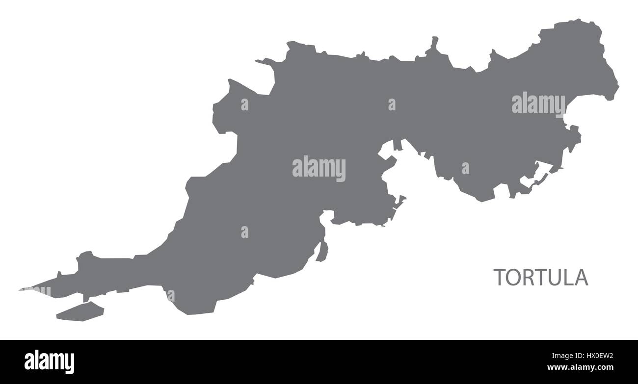 Tortula British Virgin islands map grey illustration silhouette Stock ...