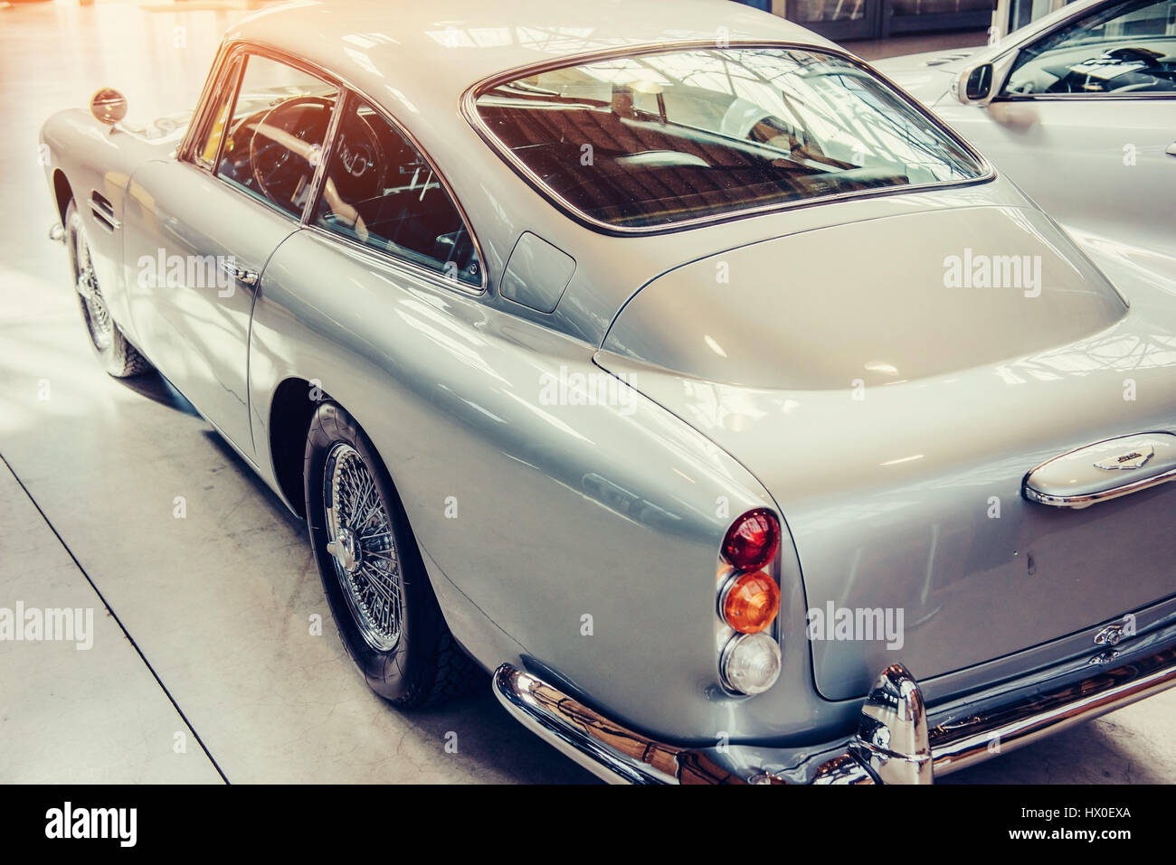 Rear view of a car. exhibition of cars Stock Photo - Alamy