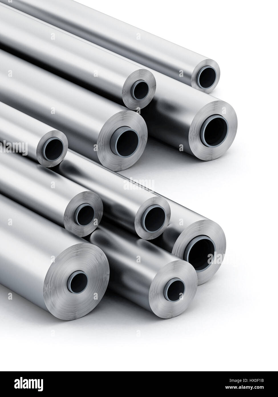 Aluminum tubes isolated on white background. 3D illustration Stock ...