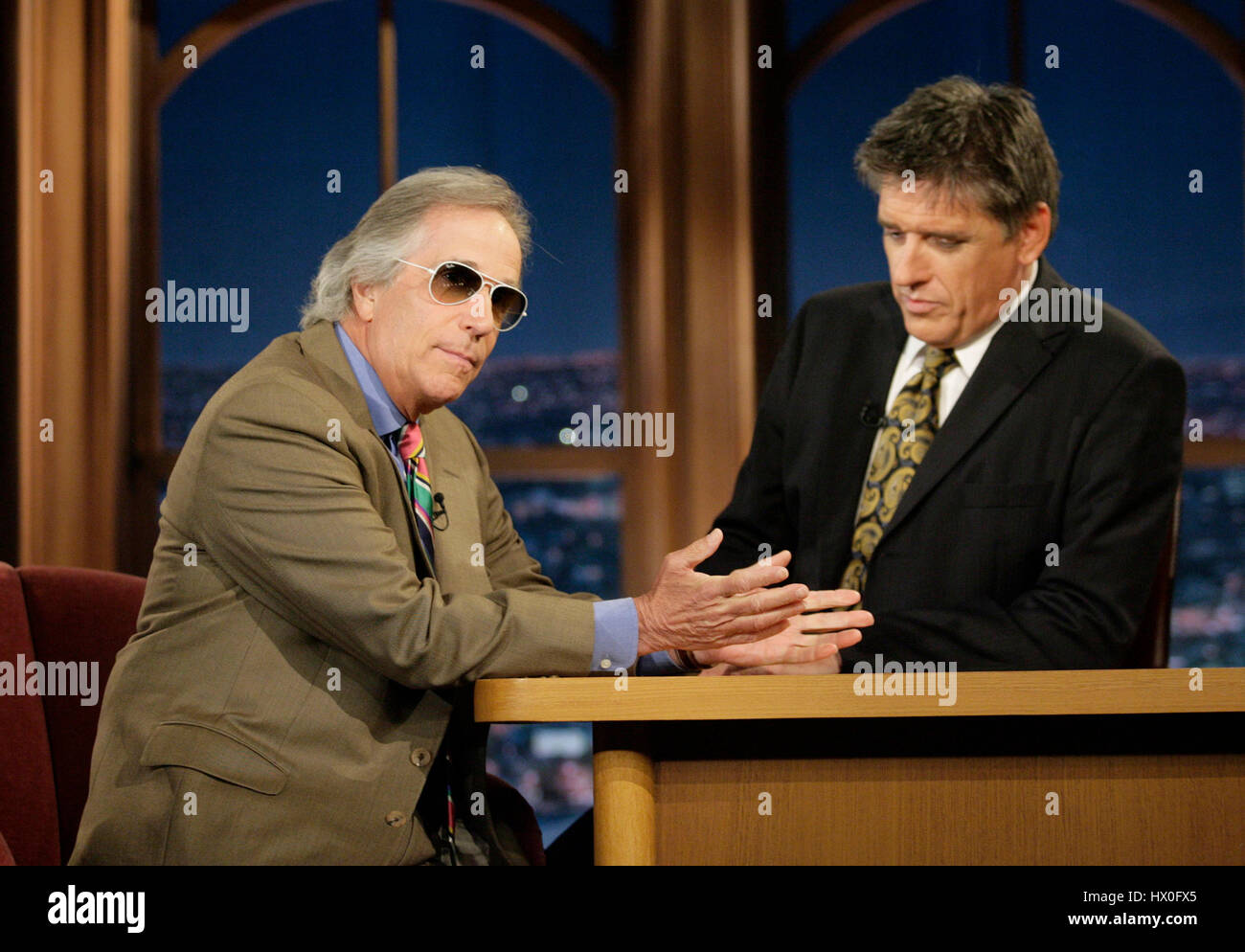 Actor Henry Winkler, left, chats with host Craig Ferguson during a ...