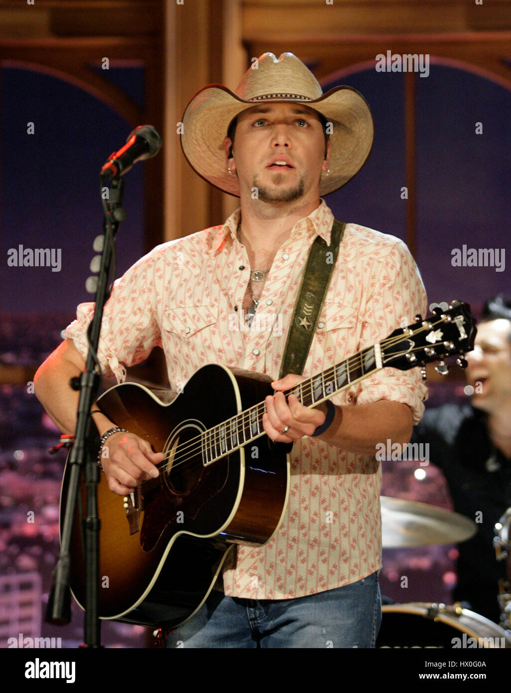 Country singer Jason Aldean performs during a segment of 'The Late Late ...