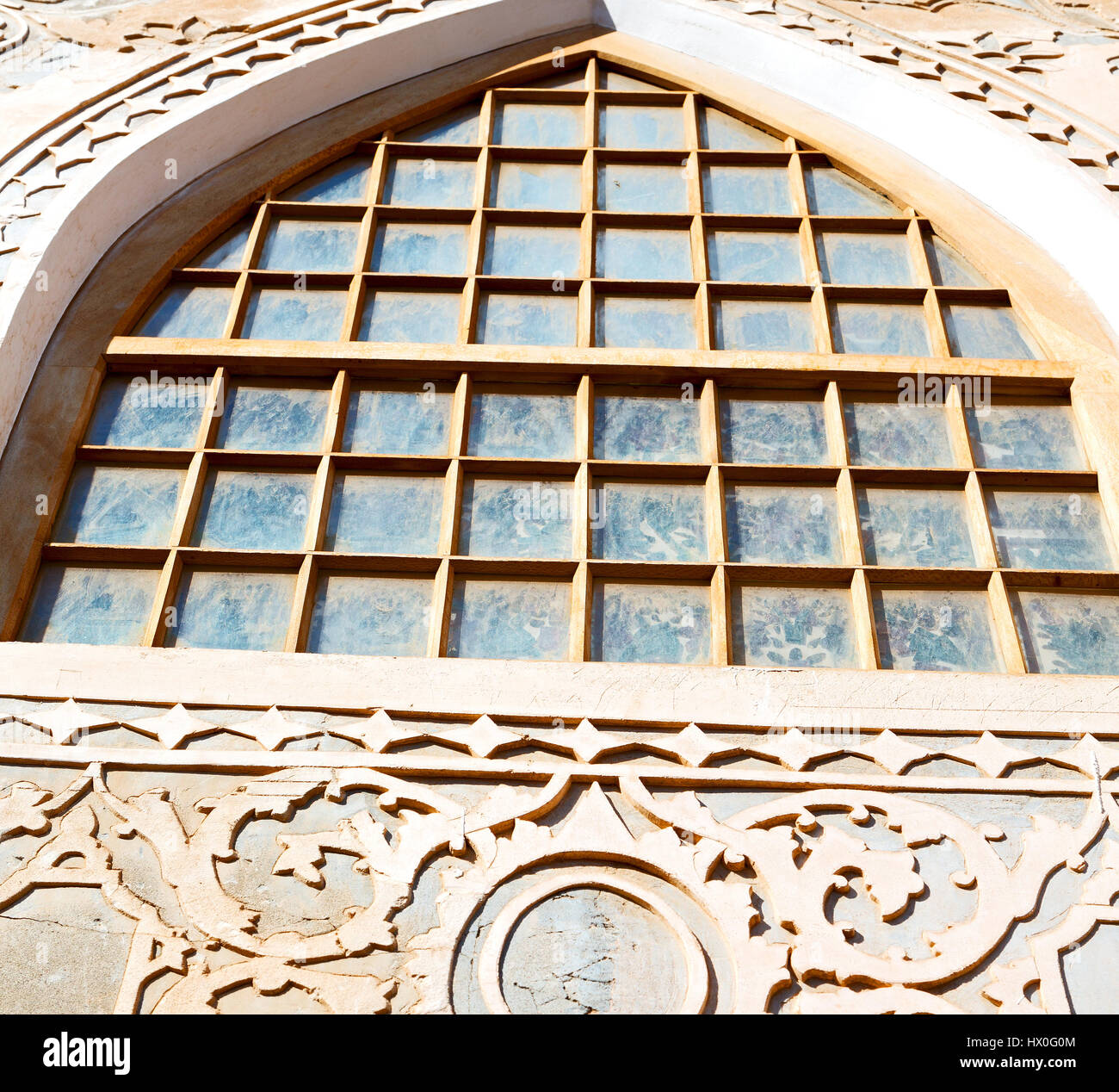 blur in iran kashan the old persian architecture window and glass in ...