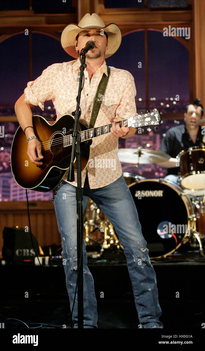Country singer Jason Aldean performs during a segment of 'The Late Late ...