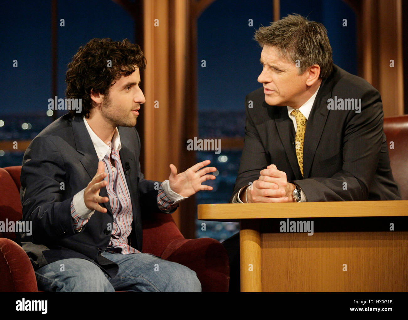 Actor David Krumholtz, left, with host Craig Ferguson during a segment ...