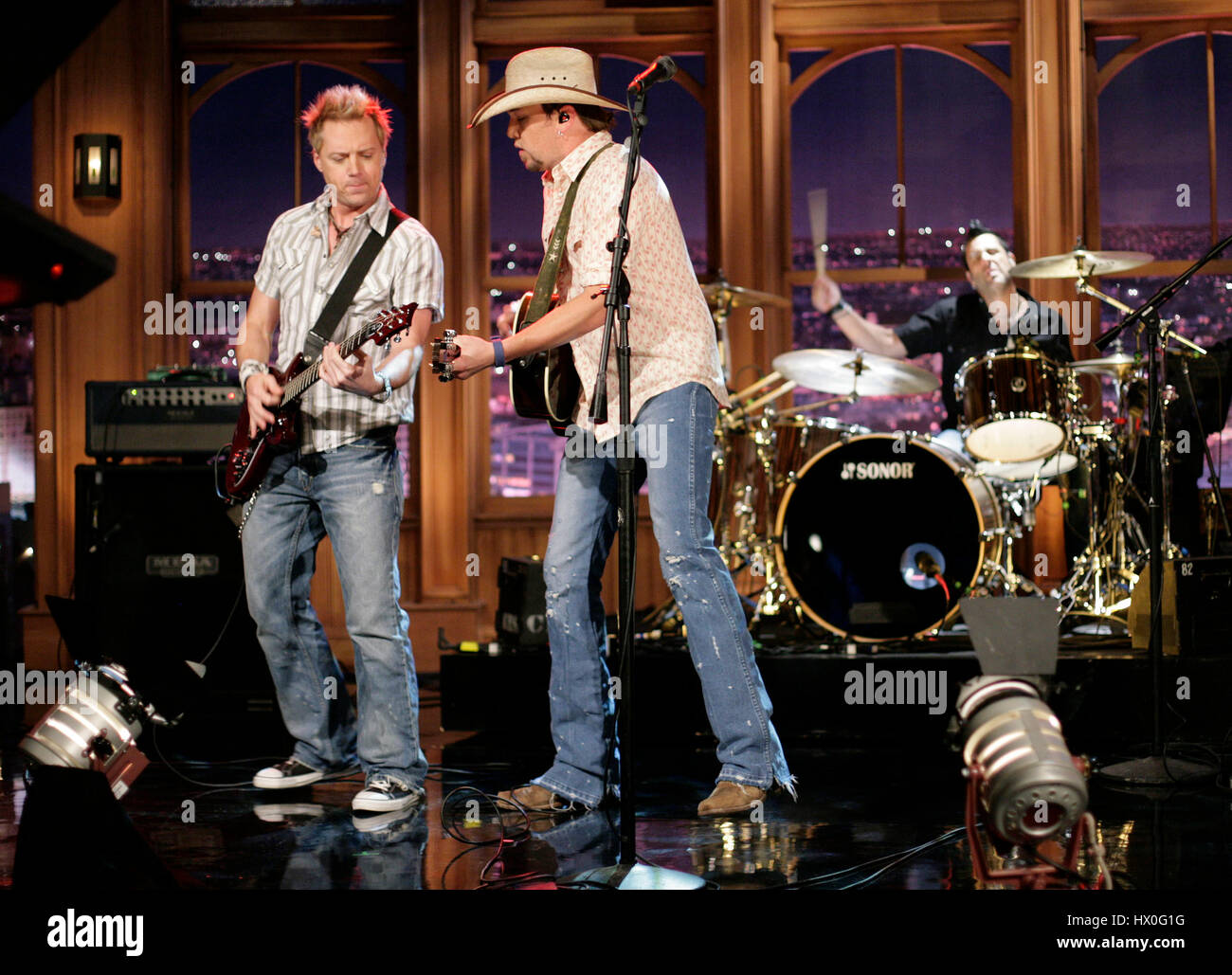 Country singer Jason Aldean performs during a segment of 'The Late Late ...