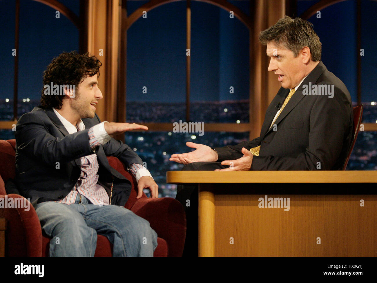 Actor David Krumholtz, left, with host Craig Ferguson during a segment ...