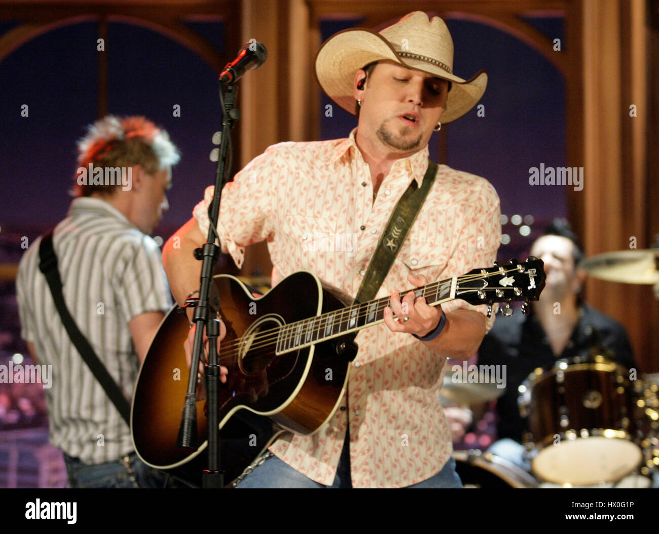Country singer Jason Aldean performs during a segment of 'The Late Late ...