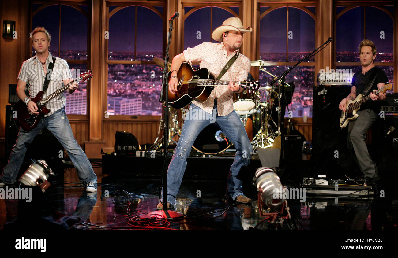 Country singer Jason Aldean performs during a segment of 'The Late Late ...
