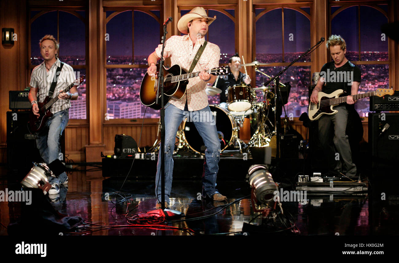 Country singer Jason Aldean performs during a segment of 'The Late Late ...