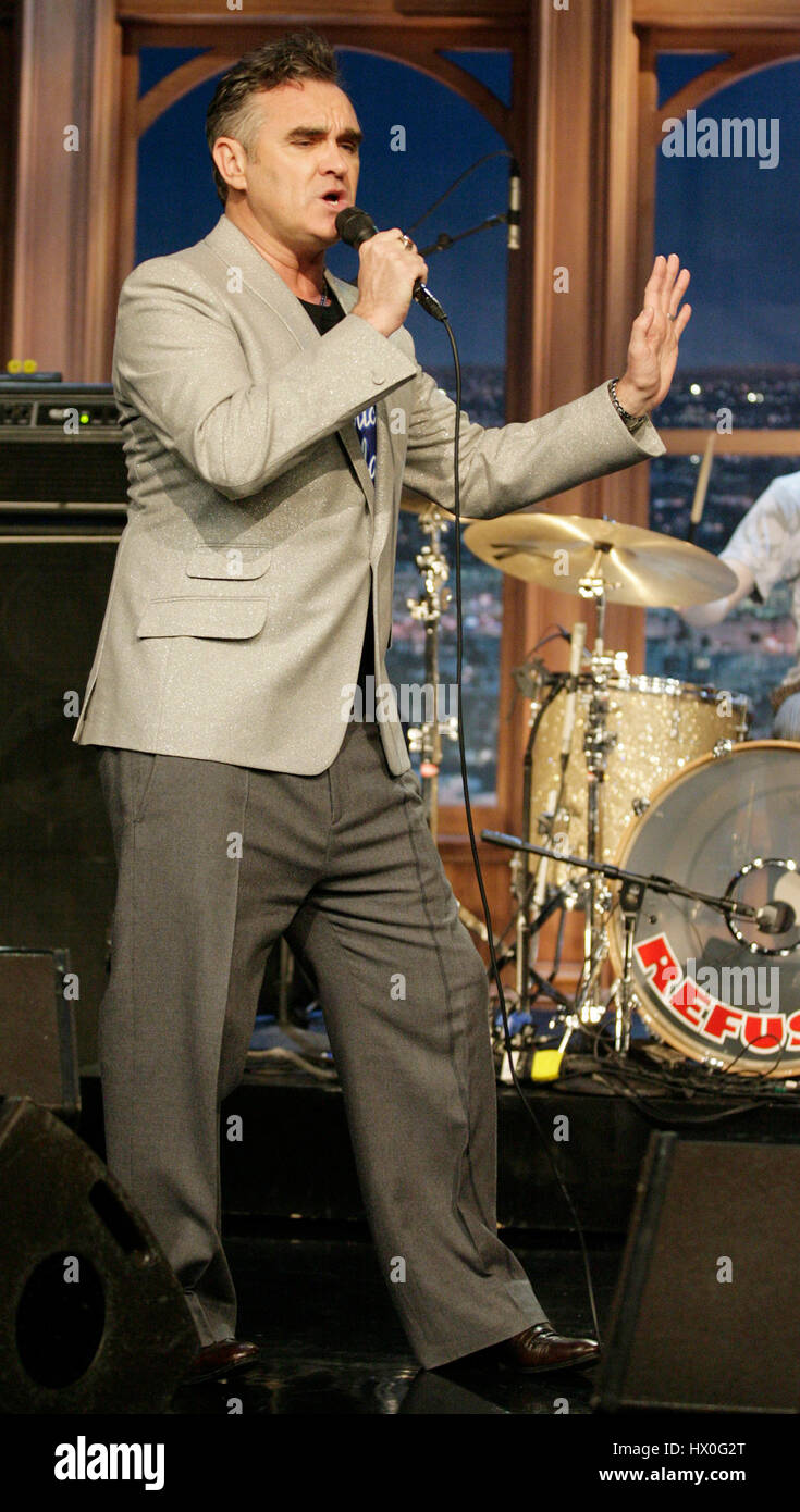 Morrissey performs on stage hi-res stock photography and images - Alamy