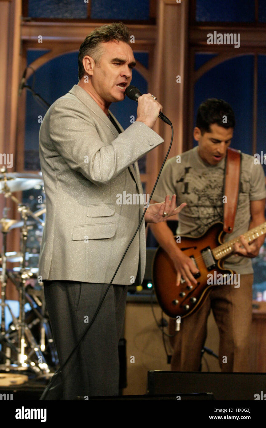Morrissey performs on stage hi-res stock photography and images - Alamy