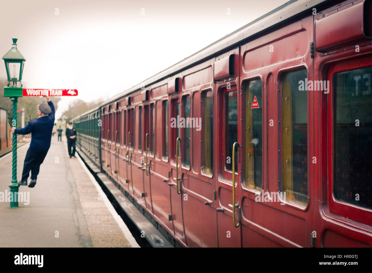 Old Fashioned Steam Train at Station, UK Stock Photo - Alamy