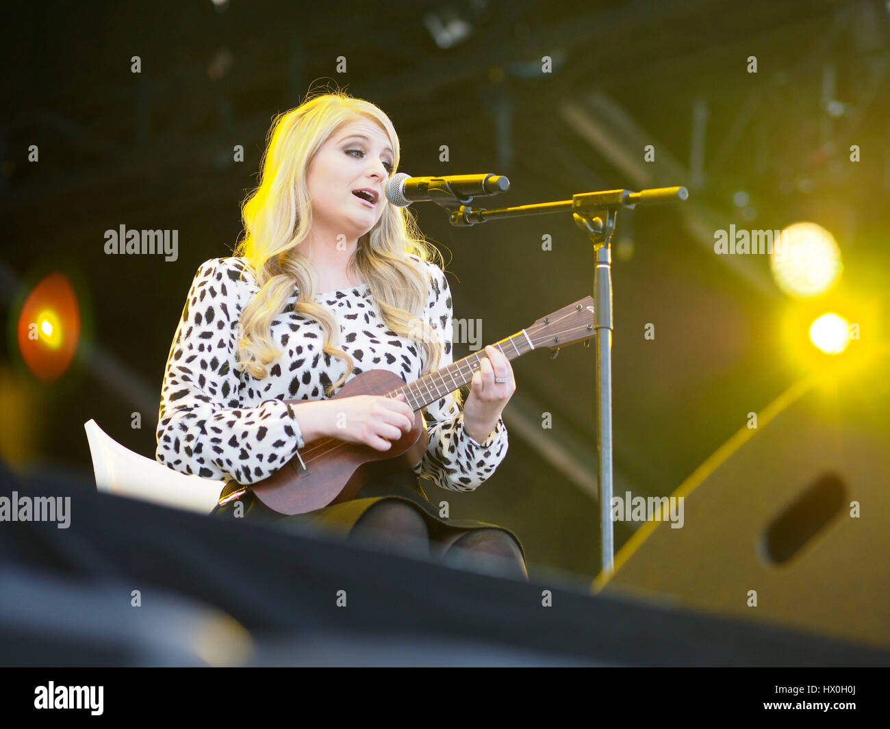 Singer trainor performs on stage hi-res stock photography and images ...