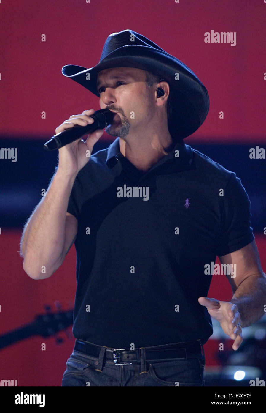 Tim McGraw performs during rehearsals for the 45th Academy of Country ...