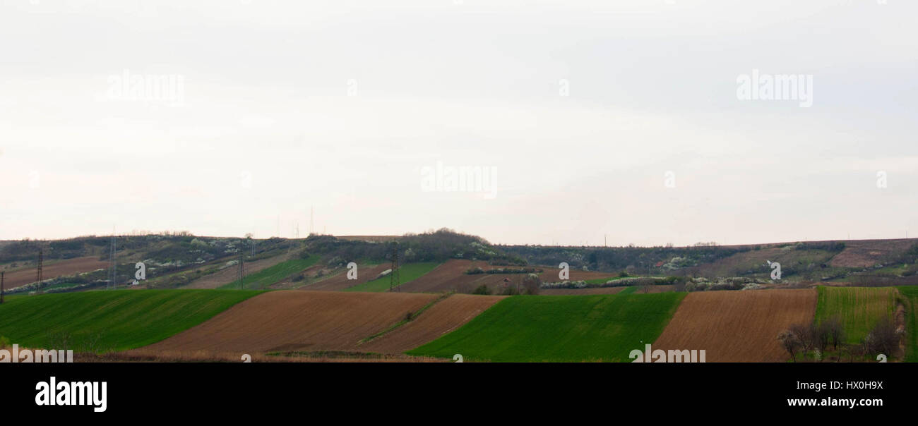 Beautiful spring landscape with field in Vojvodina,Serbia Stock Photo ...