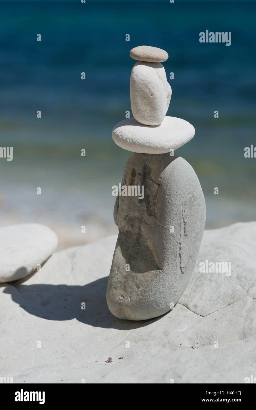 Stack of stones on a beach Stock Photo - Alamy