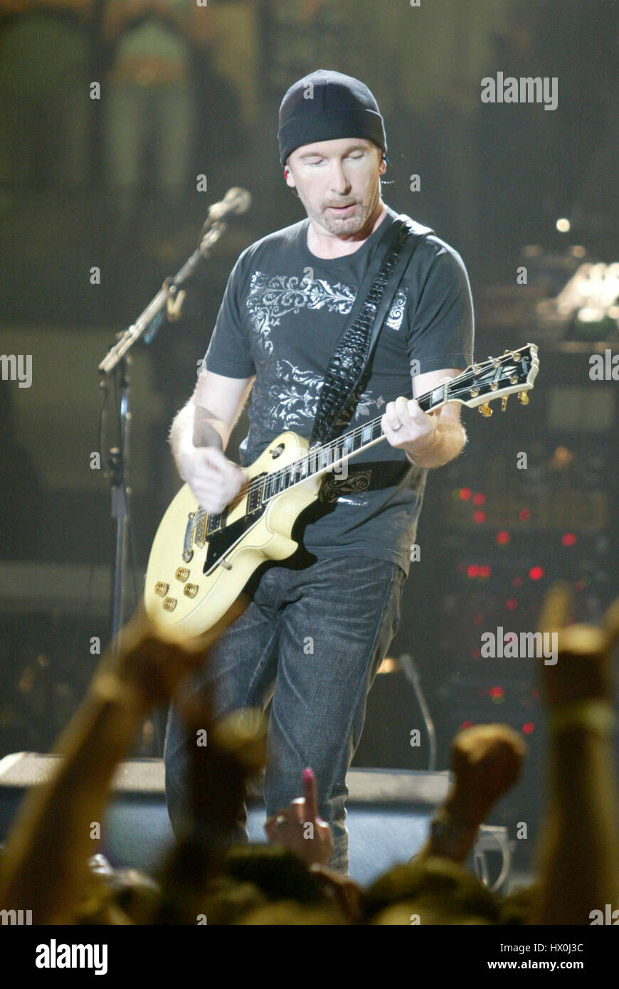 Lead guitarist of U2, The Edge, performs at their opening concert in ...