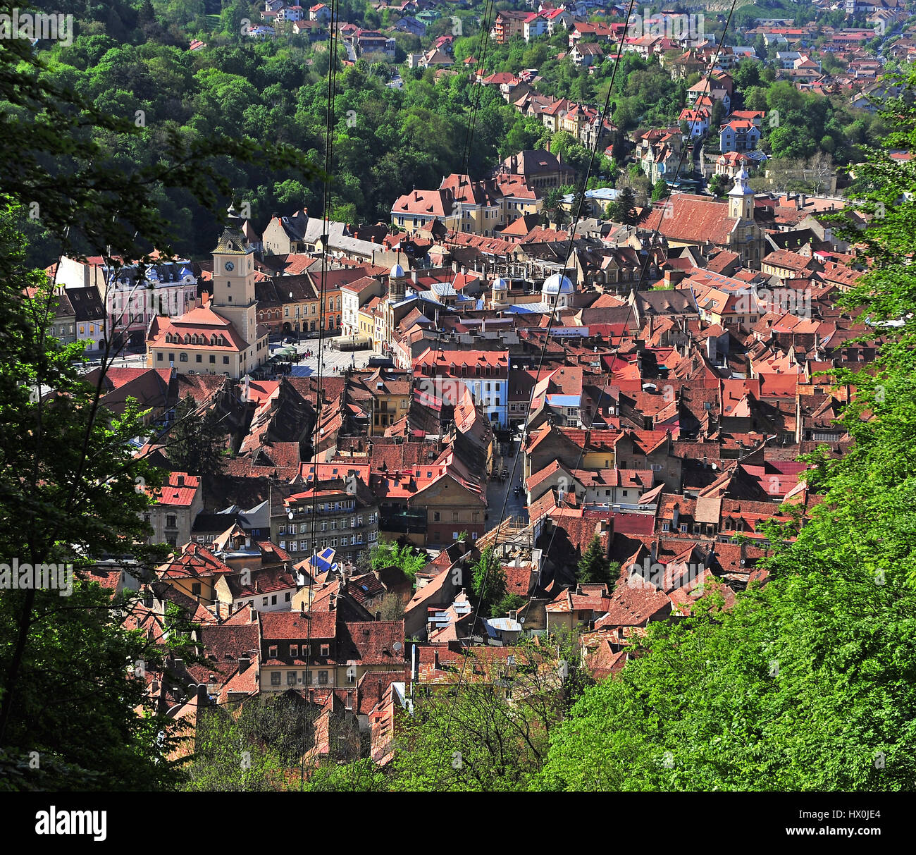 Top view of Brasov old town, Romania Stock Photo - Alamy