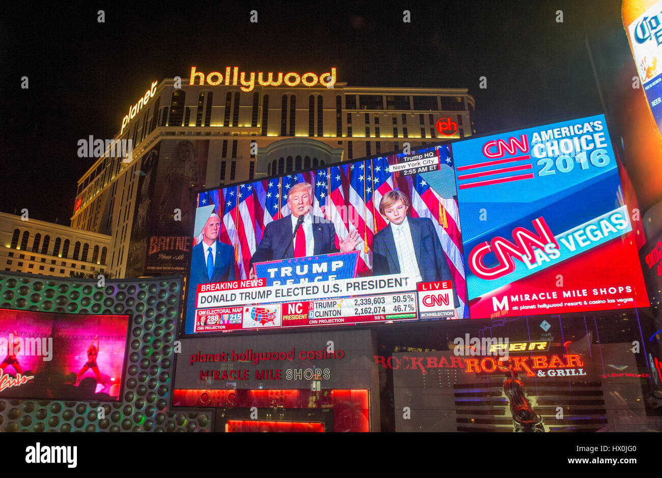 Election night in Las Vegas strip Stock Photo - Alamy