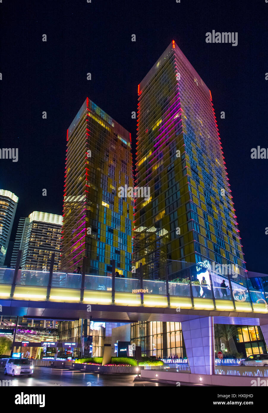 LAS VEGAS - NOV 24 : The tilted Veer Towers in Las Vegas on November 24 ...