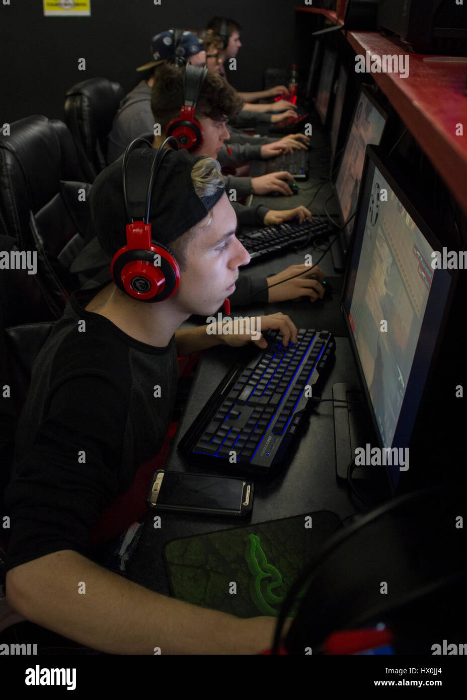 Teams play in 5V5 counter strike global offensive LAN at talk and surf ...