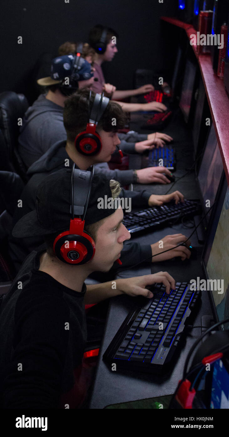 Teams play in 5V5 counter strike global offensive LAN at talk and surf ...