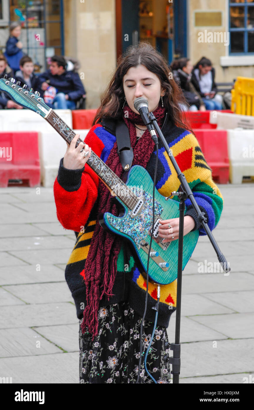 Busker woman singing busking hi-res stock photography and images - Alamy