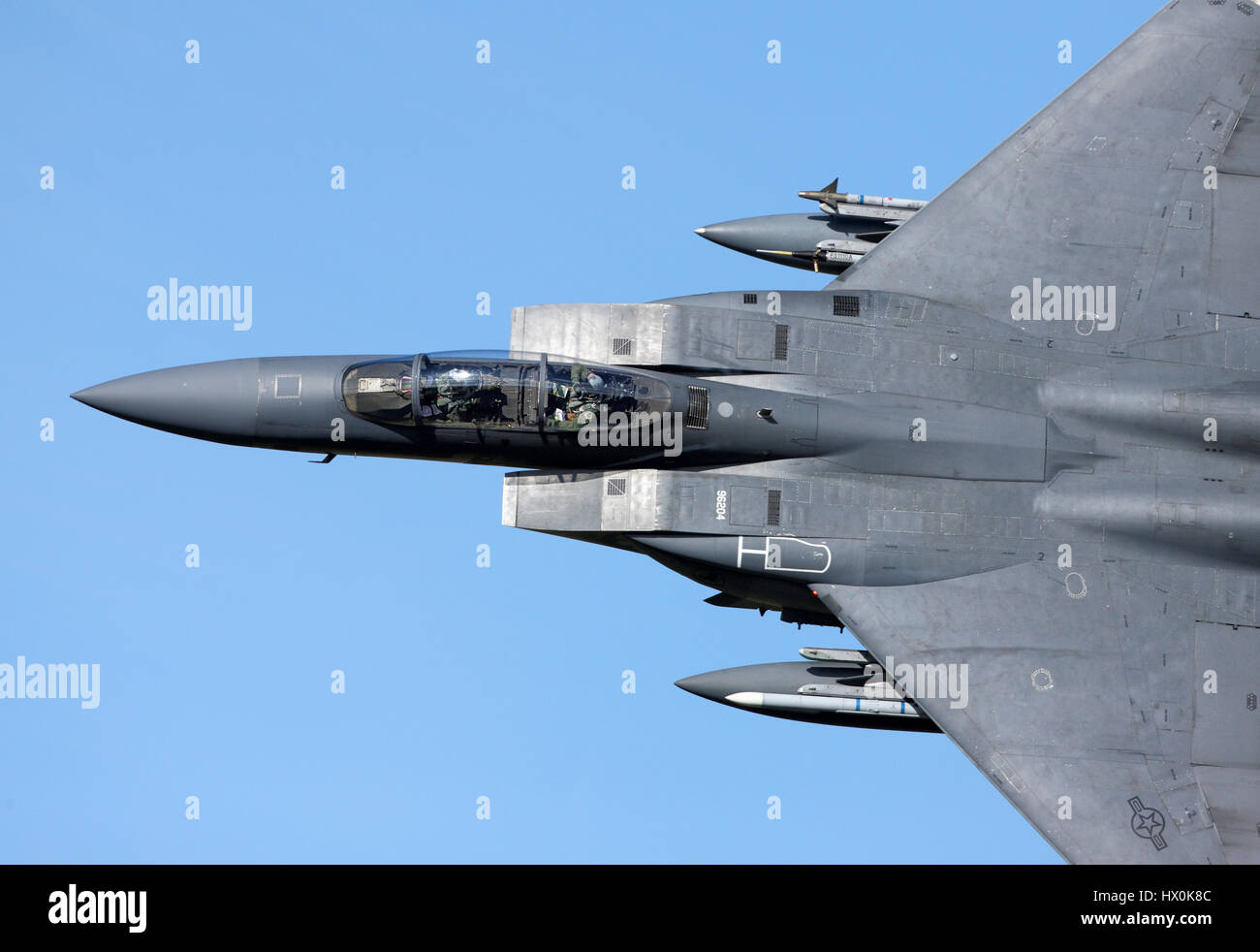 McDonnell Douglas Boeing F-15E Strike Eagle 96-0204 flying a"Knife edge ...