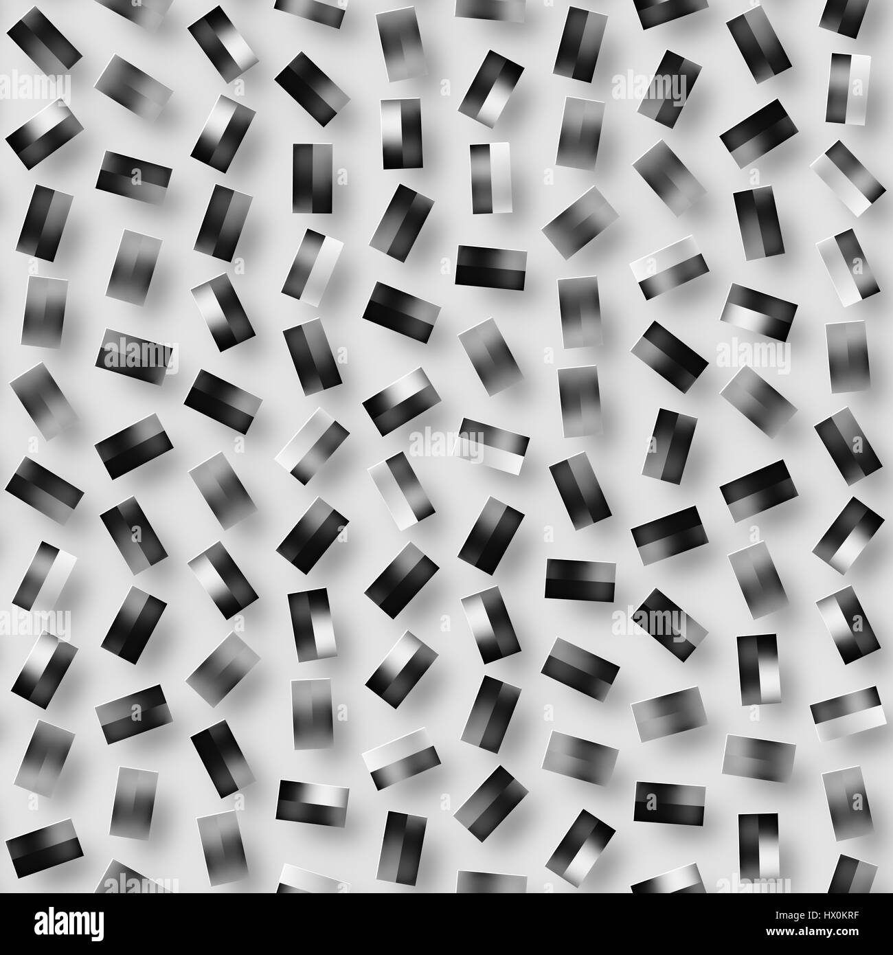Scattered Geometric Shaded Shapes. Abstract Seamless Monochrome Pattern ...