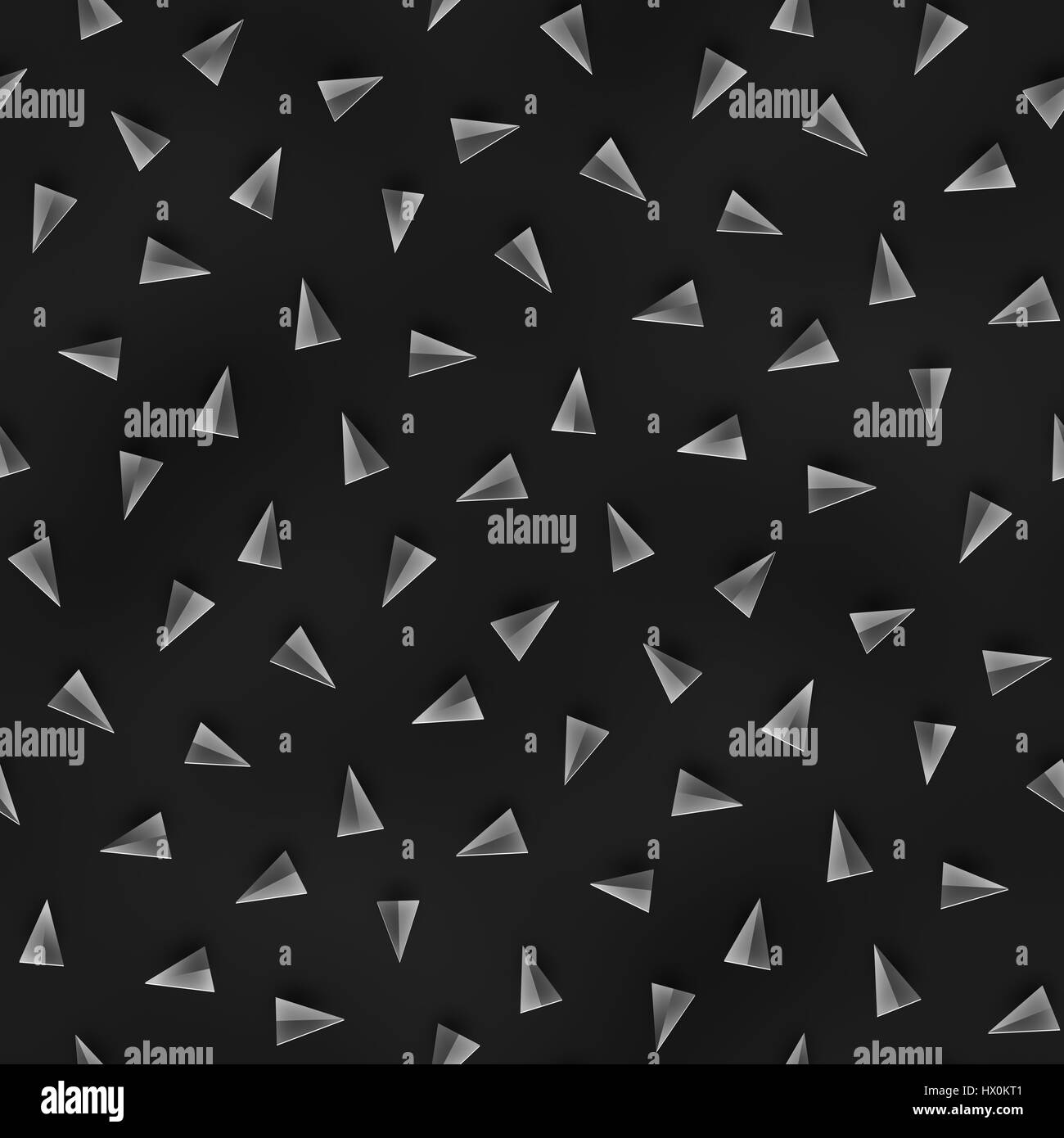 Scattered Geometric Shaded Shapes. Abstract Seamless Monochrome Pattern ...