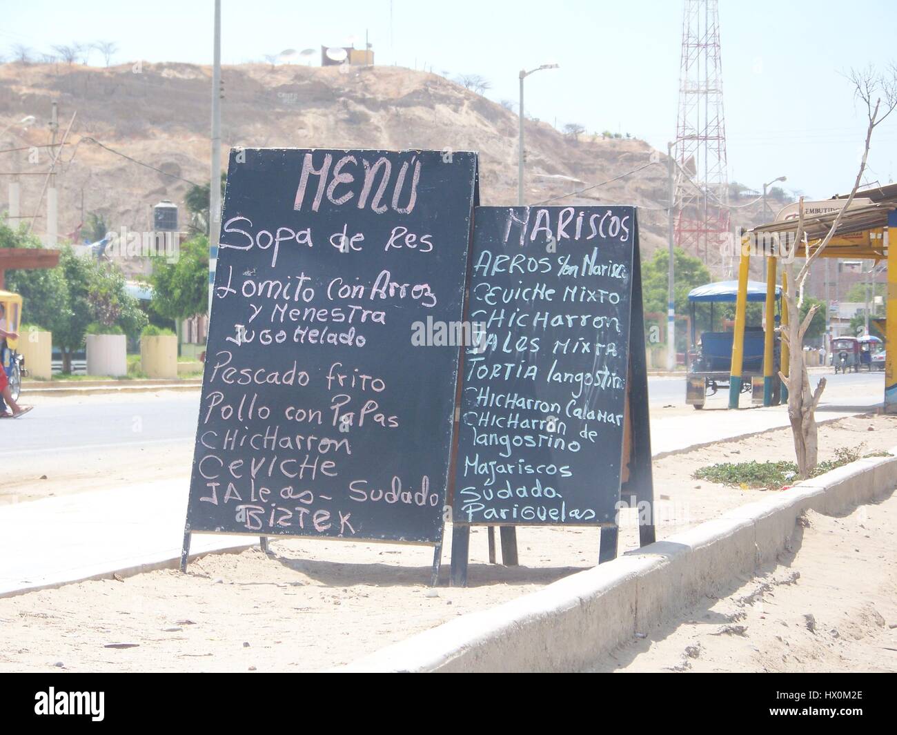 Outdoor restaurant menu Stock Photo - Alamy