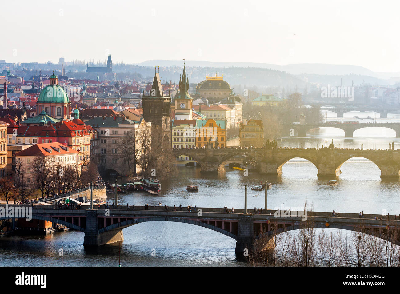 View of Charles Bridge (Karluv most) and Old Town Bridge Tower, Prague, Czechia Stock Photo - Alamy