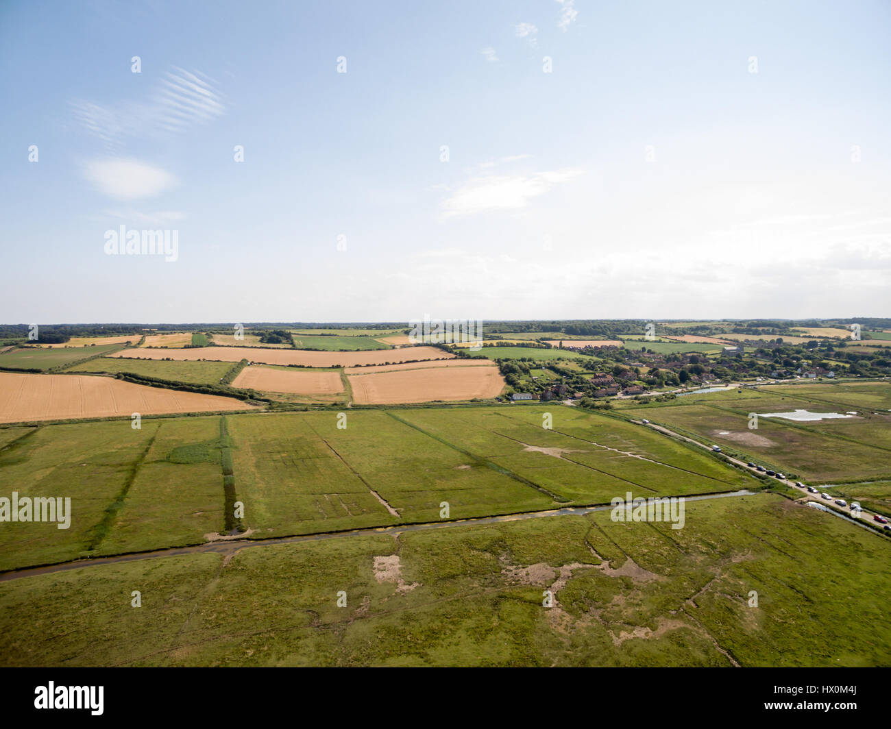 Norfolk coastline, aerial view in the summer, UK Stock Photo - Alamy