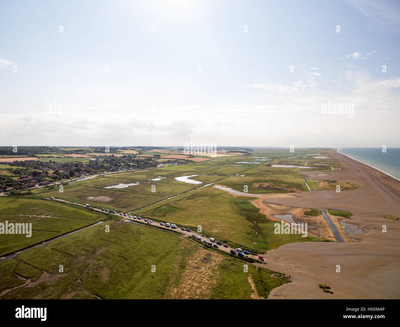 Norfolk coastline, aerial view in the summer, UK Stock Photo - Alamy