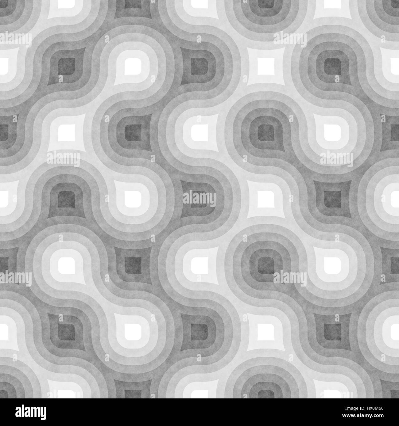 Seamless Black and White Tangled Round Stripes. Textured Geometric ...