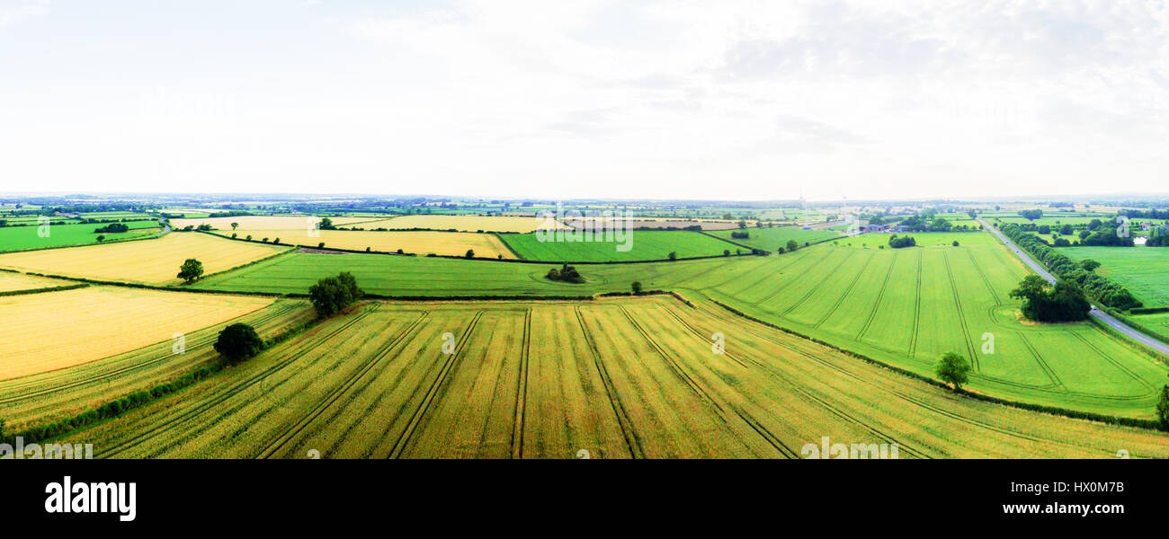 Panorama over fields close to windmills in the summertime 2016 UK ...