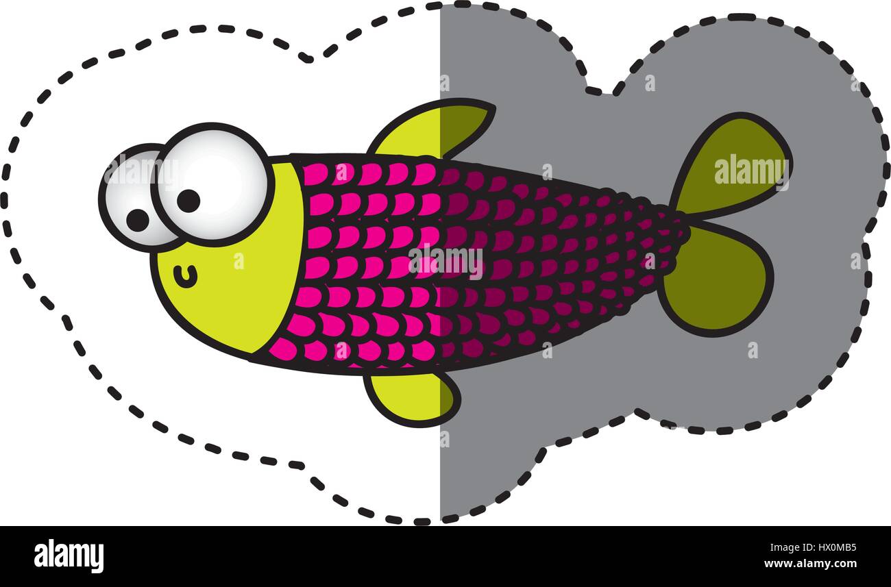 surprised balloon fish cartoon icon Stock Vector Image & Art - Alamy