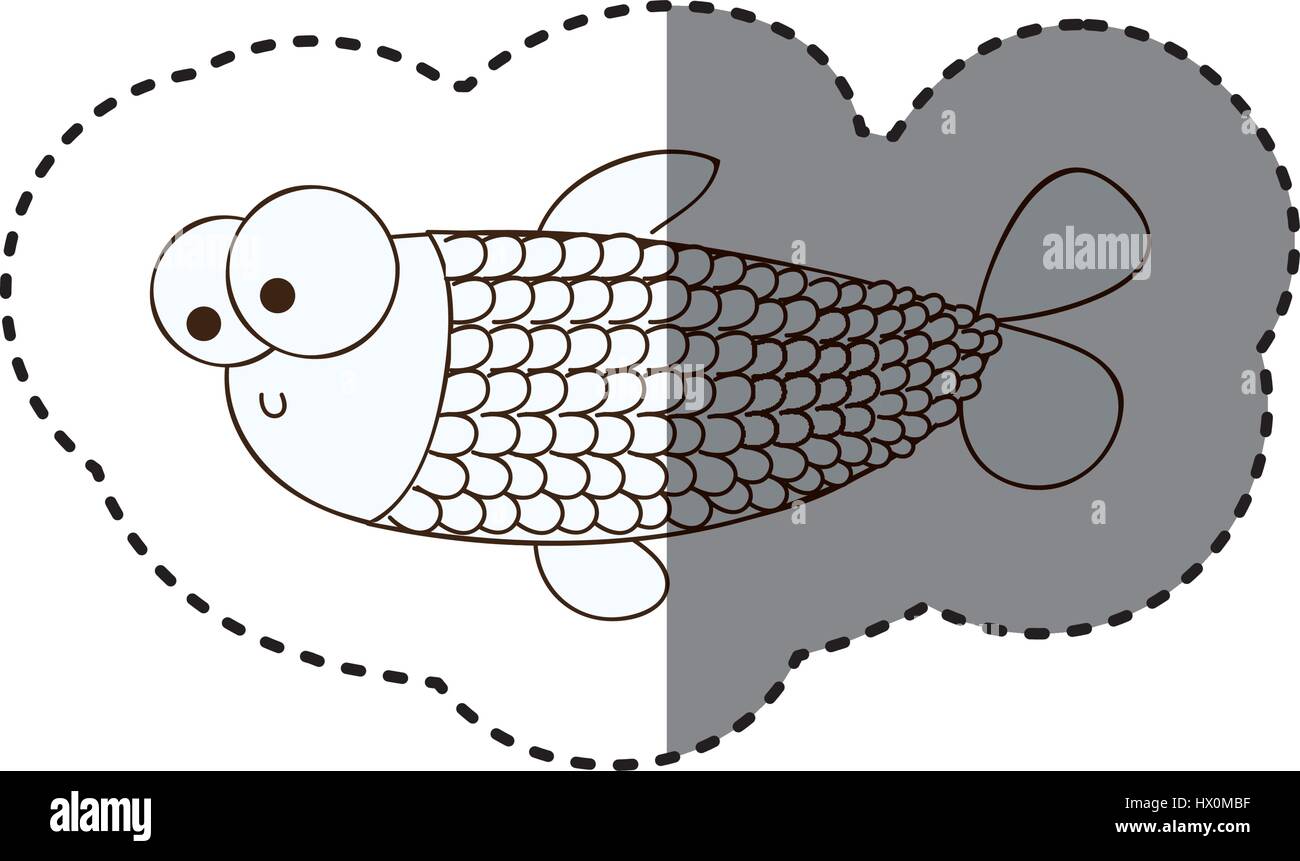 figure surprised balloon fish cartoon icon Stock Vector Image & Art - Alamy