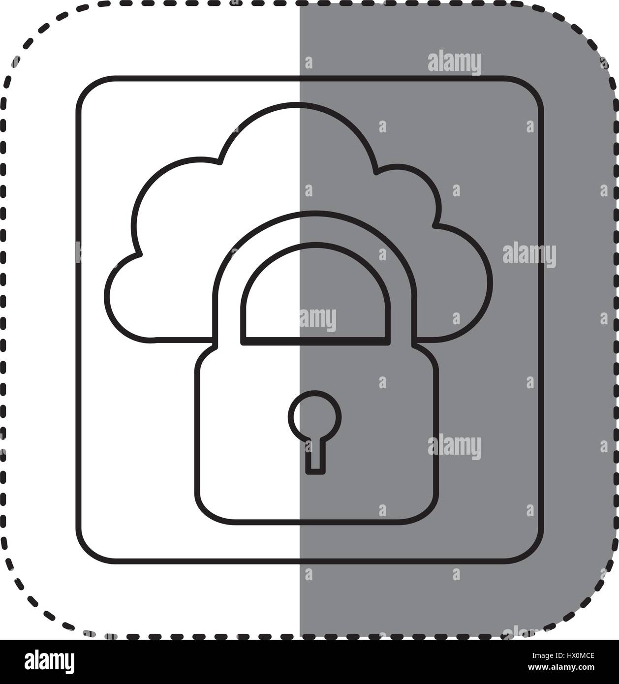 figure cloud padlock connect icon Stock Vector Image & Art - Alamy