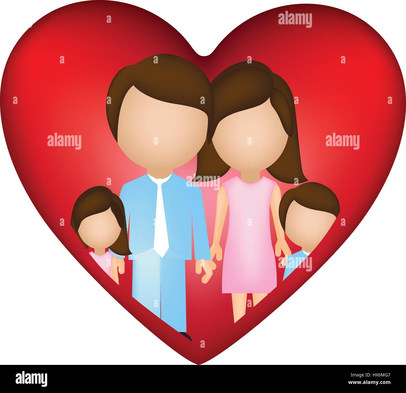 family together inside of heart Stock Vector Image & Art - Alamy