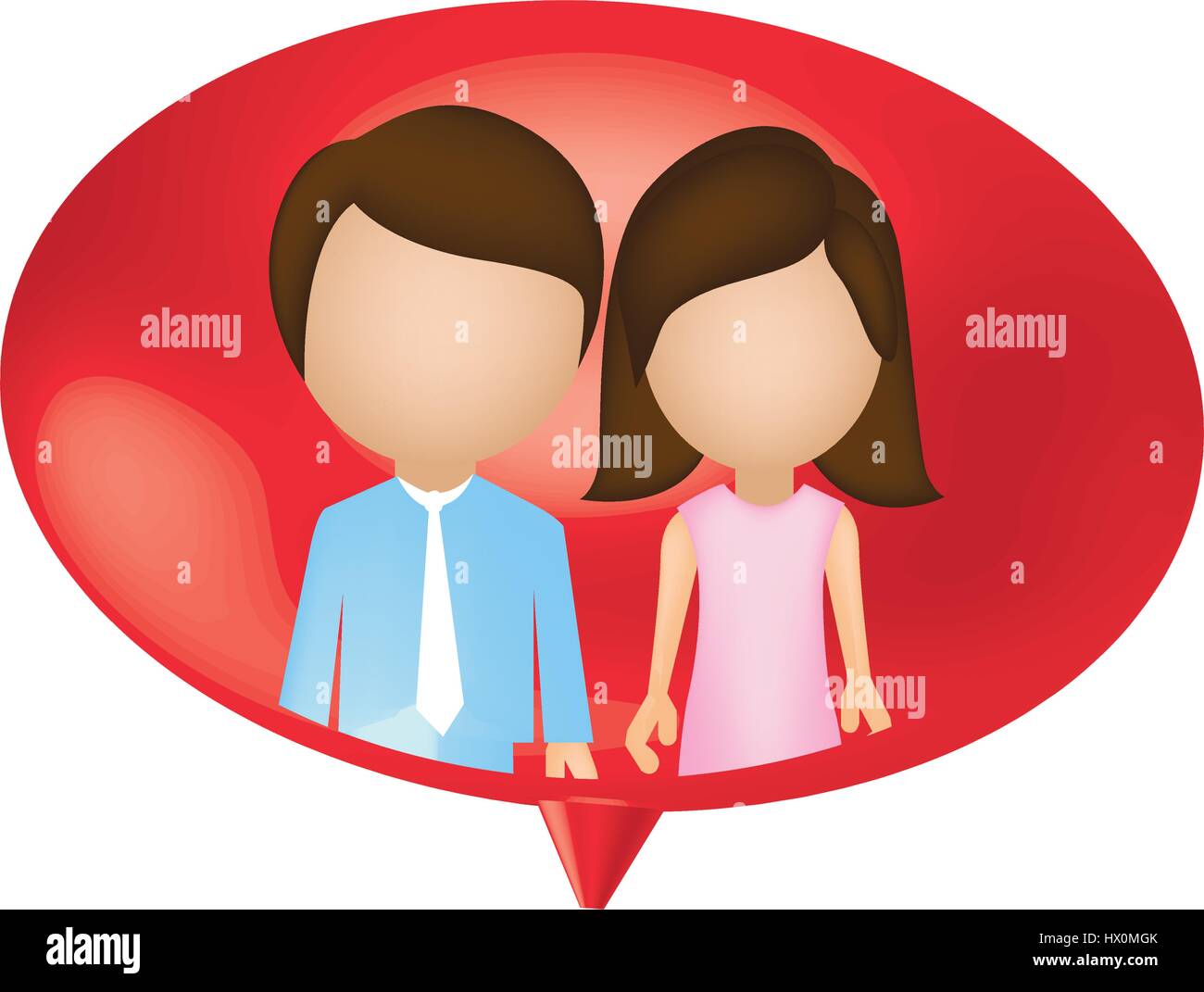 couple together inside chat bubble Stock Vector Image & Art - Alamy