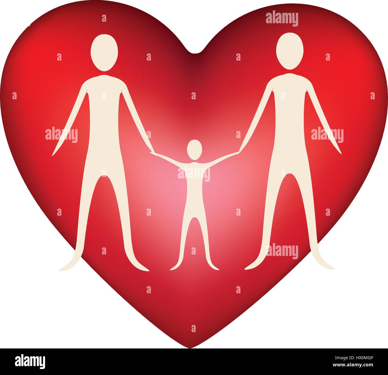 family together inside heart Stock Vector Image & Art - Alamy