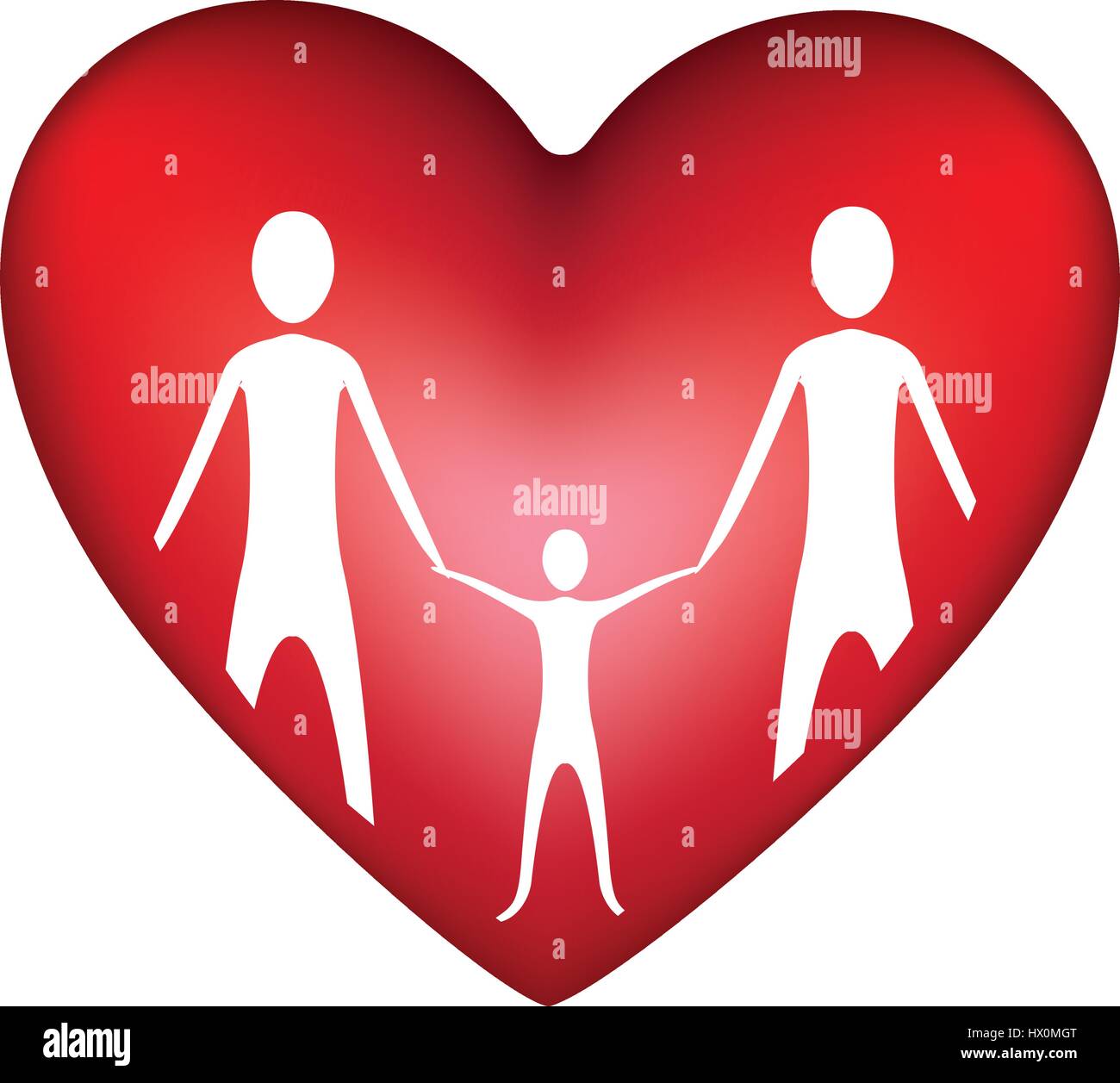 family together inside of heart Stock Vector Image & Art - Alamy