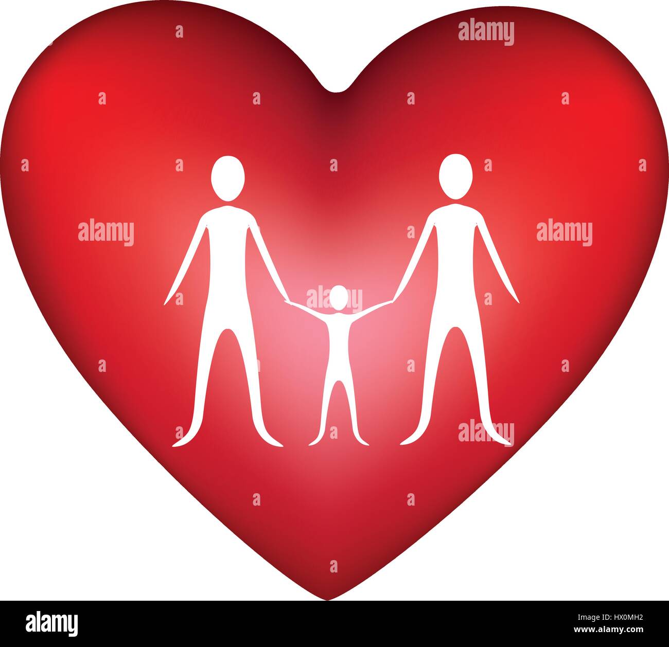 family together inside of heart Stock Vector Image & Art - Alamy